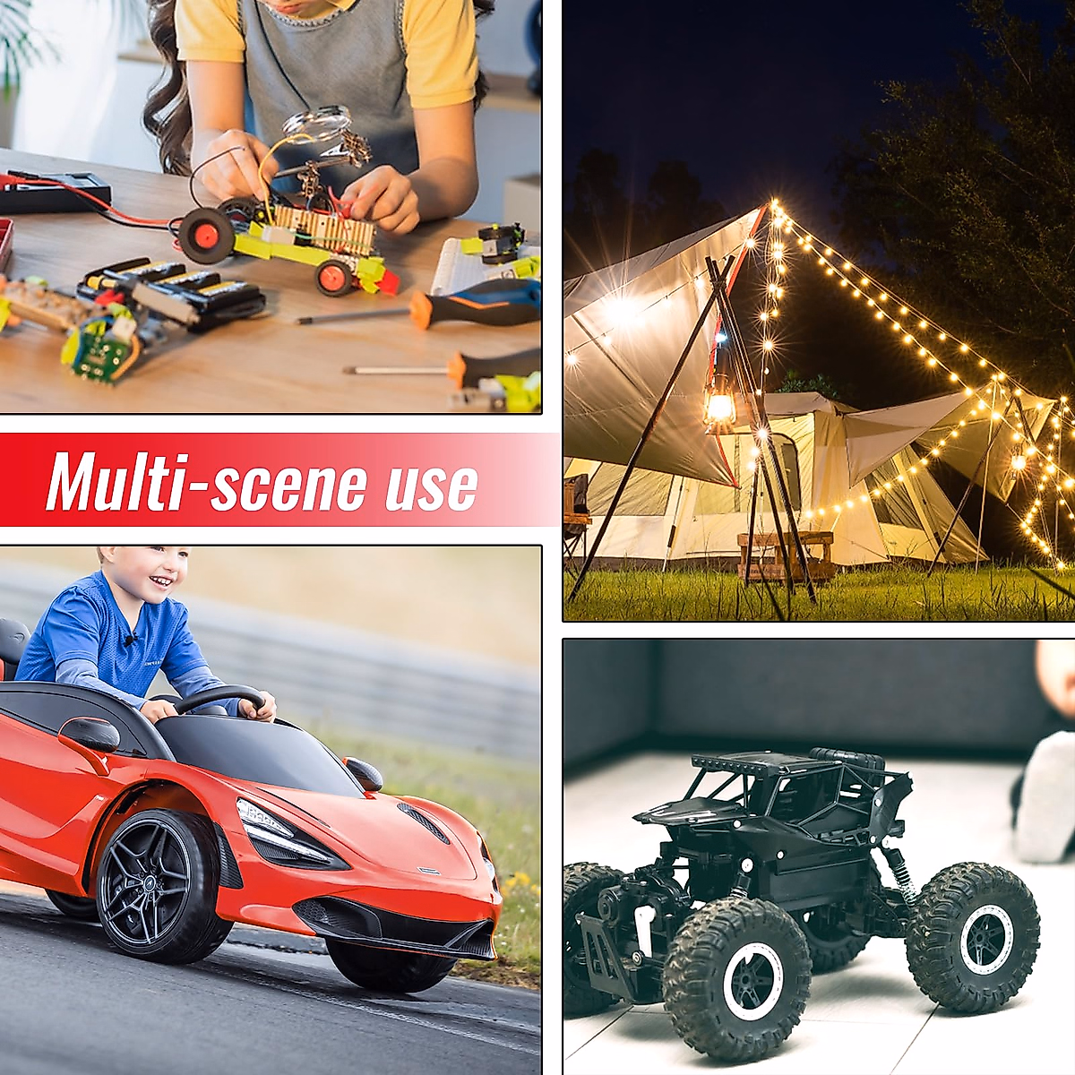 1 Pack Power Wheels Adapter for Milwaukee M18 Battery Adapter Power Wheels Battery Converter Kit with Fuse & Switch & Wire Terminals & 12 AWG Wire for DIY RC Car Toys Robotics