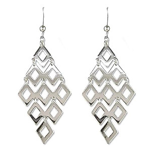 LeCalla 925 Sterling Silver Chandelier Dangle Earrings for Women Long Jewelry Diamond Shape Drop Earring for Women