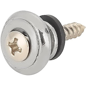 Tbest 10Pcs Mushrooms Head Guitar Strap Buttons Strap Locks Metal End Pin with Screw for Ukulele Electric Bass Silver, Black, Gold(Silver)