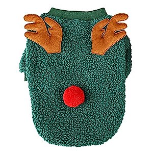 HonpraD Small Puppy Shirt with Your Celebrate Christmas Clothes Cat Dog Fleece Warm Pet Clothes Small Dog Fleece Sweater