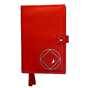 Double Narcotics Anonymous NA Basic Text & It Works, How & Why Book Cover Medallion Holder Red