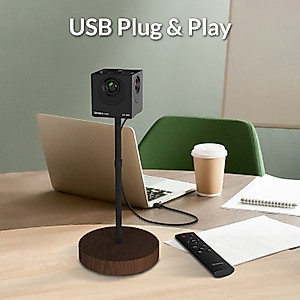 Innex Cube, 360 Degree Wide Angle Conference Camera, multiiple AI Mode, with Dual mics, Adjustable Height for Eye-Level Meeting Experience, 4 Lens Stiching, Flexible ePTZ with Remote, Zoom & Teams