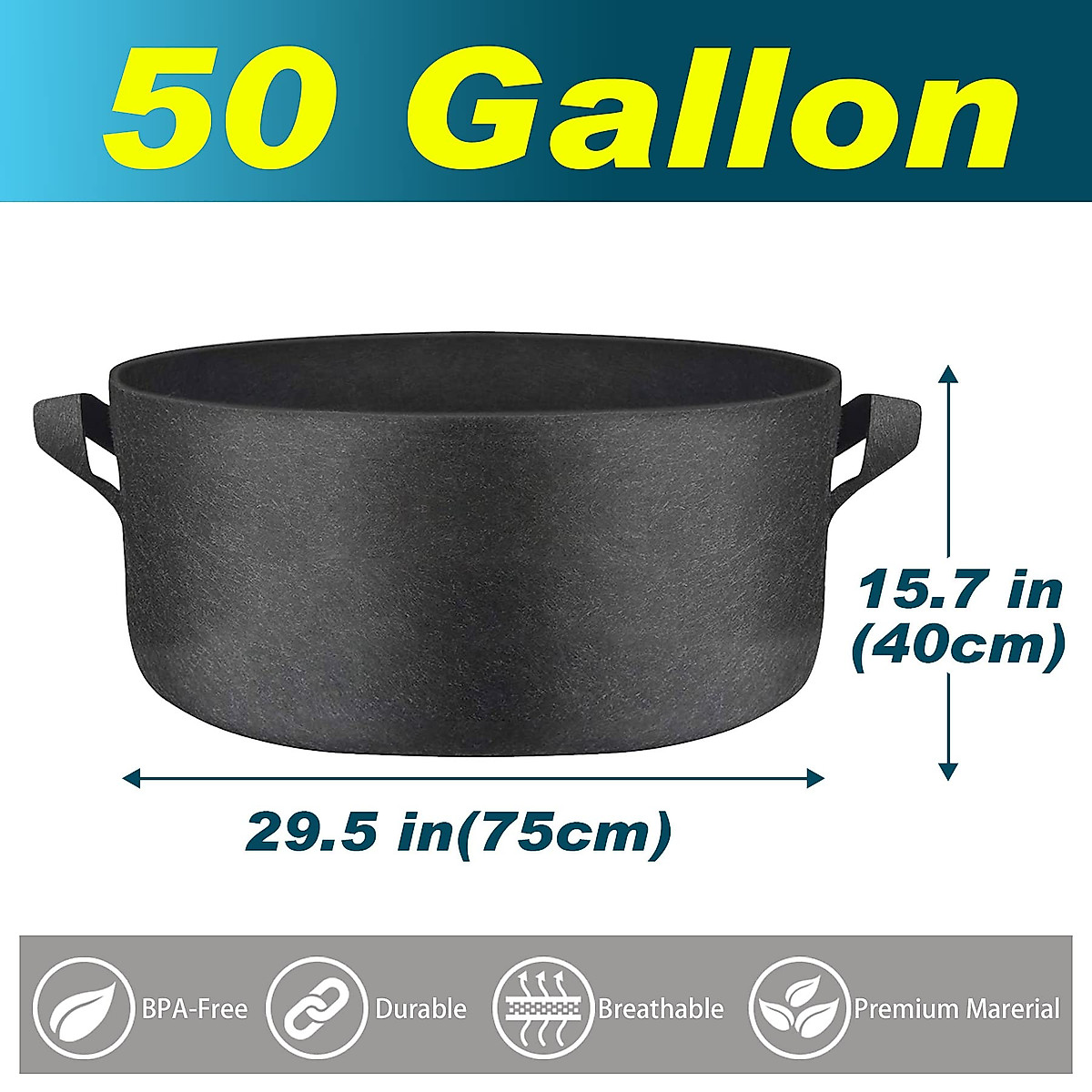 venrey 6-Pack 3-Gallon Plant Growing Pot Bags with Handles and 20 Pcs Labels, Outdoor/Indoor Garden Fabric Grow Bags, Heavy Duty 300G Thickened Aeration Nonwoven Cloth