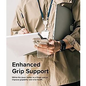 Ringke Stand Slot Card Holder [Phone Wallet Stick on + Stand] ID & Credit Card Holder for Phone Case, Solid Card Wallet with Phone Kickstand Compatible with iPhone Galaxy Android - Clear Mist