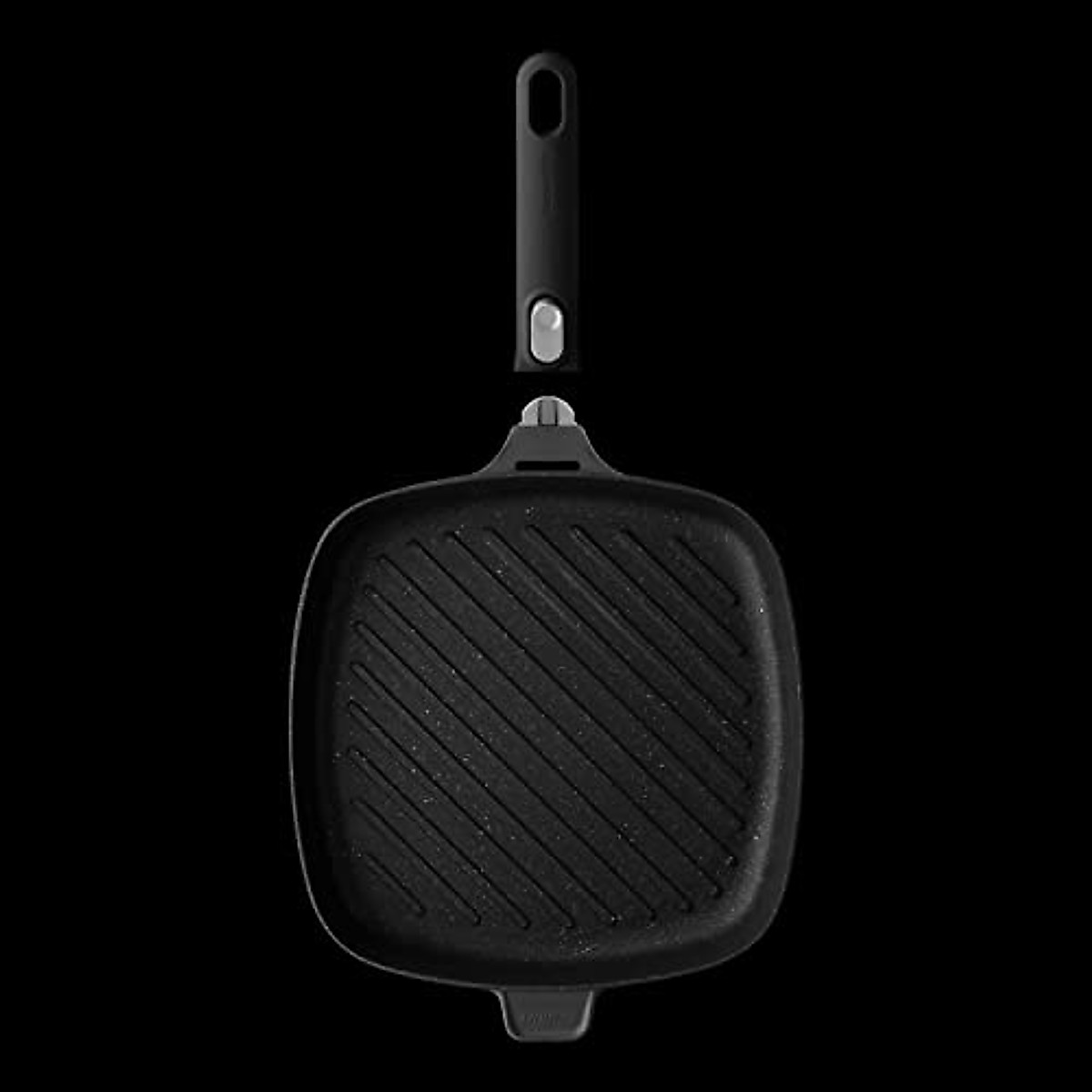 Berghoff GEM Non-Stick Cast Aluminum Grill Pan 11" 3.4 qt. Square Stay-Cool, Detachable Handle Ferno-Green, PFOA Free Coating Induction Cooktop Fast Heating Oven Safe