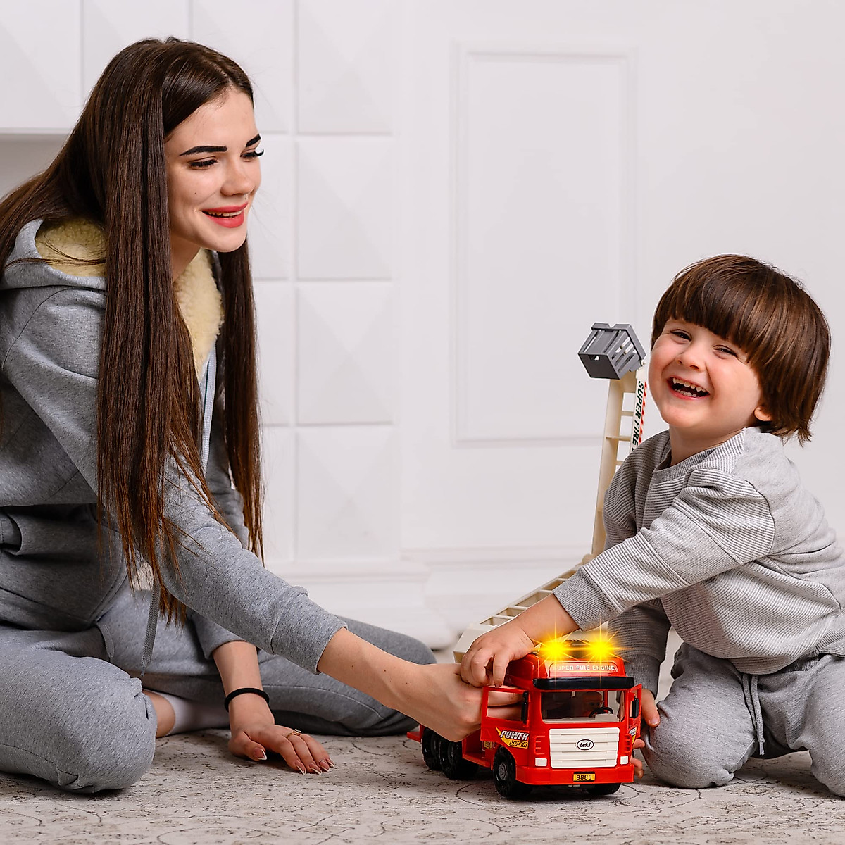 CifToys Fire Truck Toy for 3 Year Old Boys, Girls, Big Firetruck Toys for Kids 3-8, Fire Engine Gift for Ages 3,4,5,6,7,8, Rescue Car,Extending Ladder