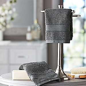 Member's Mark Hotel Premier Collection 100% Cotton Luxury Washcloth, 2-Pack, Grey