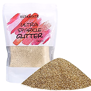 Metallic Fine Glitter, 150g Multipurpose Extra Fine Craft Glitter for Resin Arts and Crafts, Body Nail Art Eye Face Hair, Holographic Glitter for Epoxy Tumbler, Slime Making (Light Gold)
