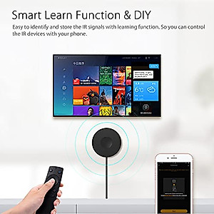 Smart IR RF Universal Remote: Infrared WiFi Remote Controller, IR/RF Smart Home Hub, IR Emitter and RF Blaster for Fan AC TV DVD, Tuya/Smart Life App Control, Compatible with Alexa Google Assistant