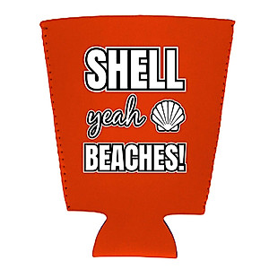 Shell Yeah Beaches Pint Glass Coolie (Orange, 1)