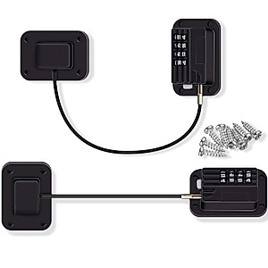 Jetec 2 Pieces Refrigerator Lock 4 Number Coded Freezer Lock Adhesive Fridge Door Lock Combination Safety Locks for Refrigerators Freezers File Cabinets Drawer Refrigerator Door(Black)