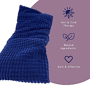 Solayman's Lavender Heating Pad Microwavable with Blue Removable Cover - Warm Compress Moist Heating pad for Back Pain Relief