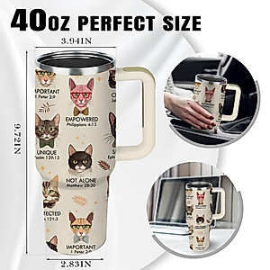 NIAXAUYT Christian Cat Gift, 40 Oz God Says I Am Cat Tumbler With Handle, Christian Gifts for Women/men, Inspirational Religious Birthday Gifts for Cat Lover Bible Verse Cup, Cat Lovers Gifts