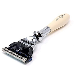 Edwin Jagger Plaza Shaving Handle Compatible With Gillette Fusion Razor Cartridge (Imitation Ivory)