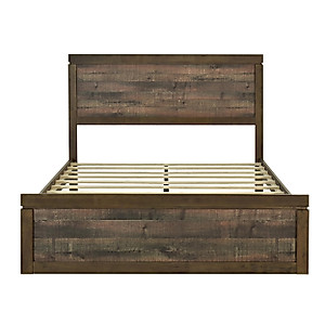 RuiSiSi Farmhouse Full Bed Frame with 47.9” Headboard and Footboard Wood Platform Bed with 10 Wooden Slats for Bedroom