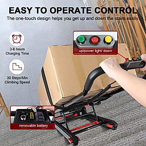 Riosoc Electric Stair Climing Cart, Portable Motorized Stair Climbing Hand Trucks Dolly Cart, Folding Stair Climber Furniture Dolly with Taping for Family Moving Warehouse Logistics Distribution