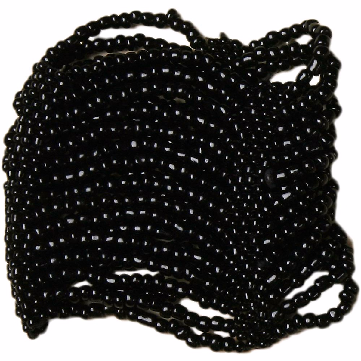 Curious Designs Cuff Bracelet, Black and 1 Assorted - Glass Beaded Stretch Style, Elastic, 6.5 to 8 Inches