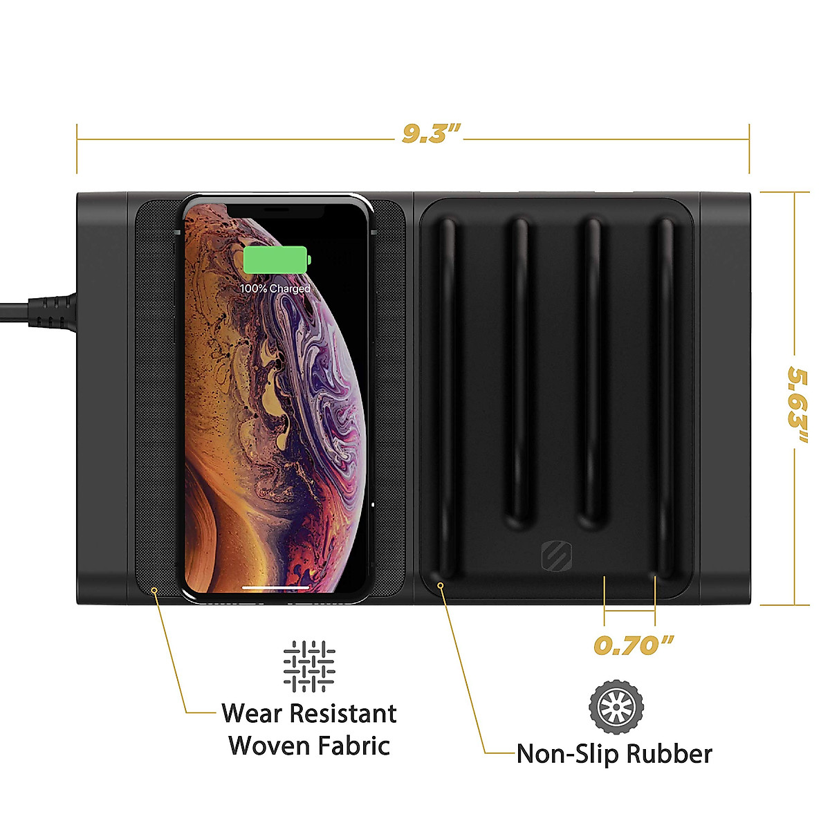 Scosche BLKIT5-SP0 BaseLynx Modular Charging System With a Qi-Certified Wireless Charging Station, a Multi-Device Device Charging Station with One PD 3.0 USB-C Charging Port & Two USB-A Charging Ports