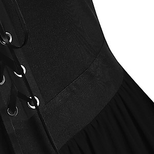 OIOLOYJM Plus Size Gothic Clothing Witchy Dress Fairy Dress for Women Goth Homecoming Dress Black Goth Dress Black Dress Goth Black Gothic Dress for Women Gothic Lolita Dress Plus Size Corset Dress