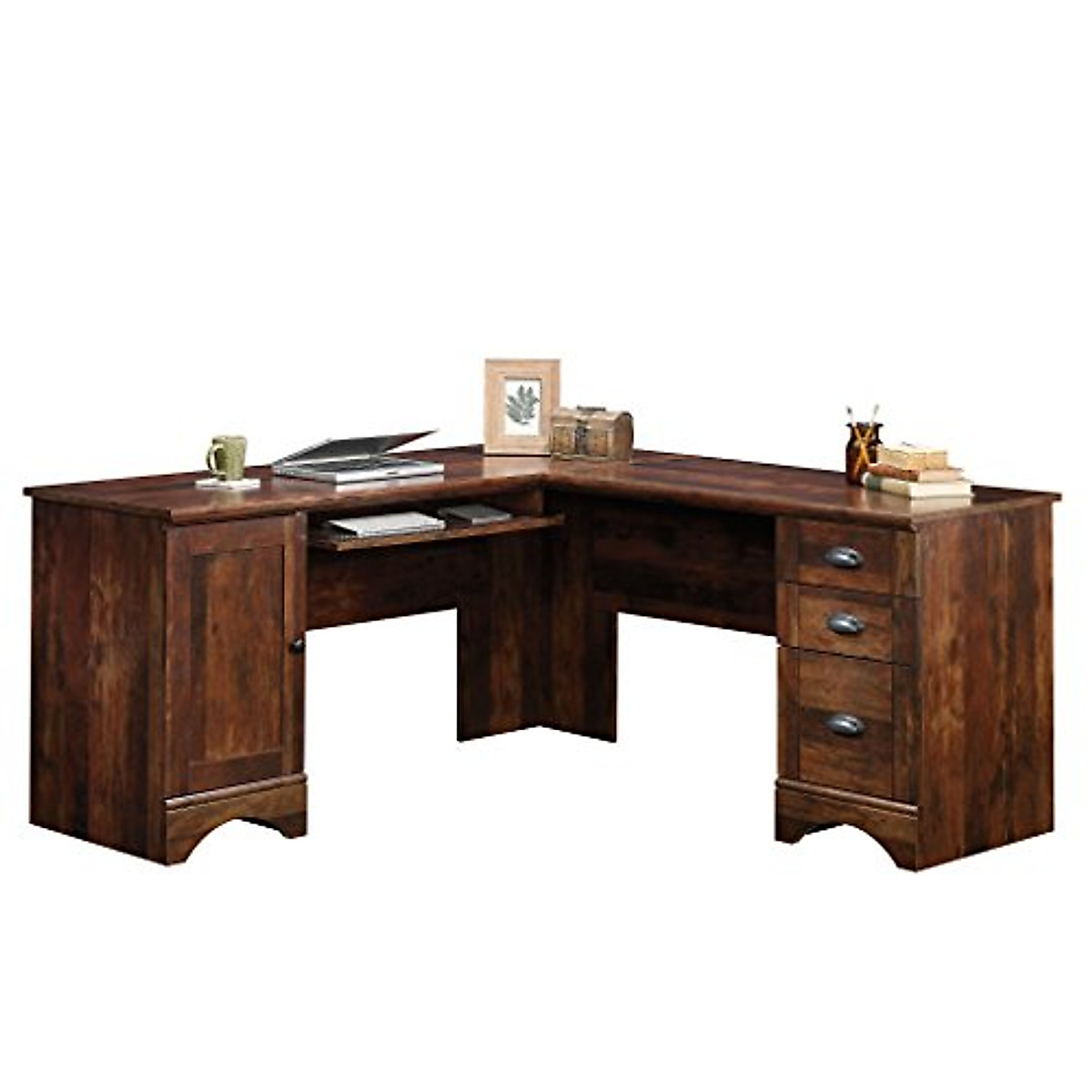 Sauder Harbor View Corner Computer Desk, Curado Cherry finish