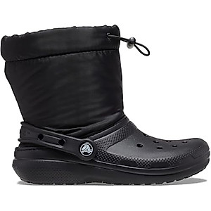 Crocs Unisex Classic Lined Neo Puff Fuzzy Winter Boots Snow Black, Numeric_9 US Women