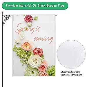 6Pcs Blank Garden Flags, Anglecai 18×12 Inch Polyester Blank Garden Flag for Sublimation Blank Garden Flags for Heat Transfer Vinyl DIY Lawn Garden Flags for Embroidery Yard Home Holiday Decoration