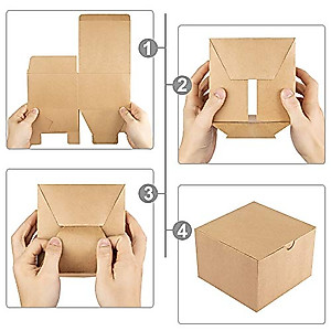 Eupako Brown Gift Boxes 8x8x4 20 Pack, Kraft Paper Gift Boxes with Lids for Bridesmaid Proposal, Wedding, Birthday, Crafting, Graduation, Holiday, Christmas