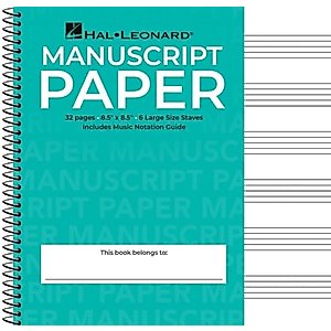 Wide Staff Wirebound Manuscript Paper (Aqua Cover)