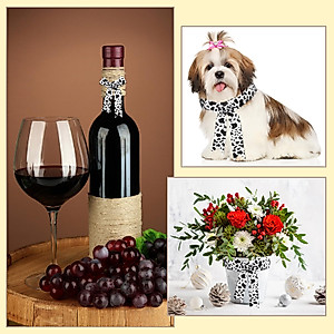 3 Rolls 15 Yards Cow Print Ribbon Grosgrain Cow Ribbon Cow Spot Pattern Wrapping Ribbon Dairy Cow Print Ribbon Animal Print Ribbon for Wreath Bow DIY Crafts Party Decorations (Black White)