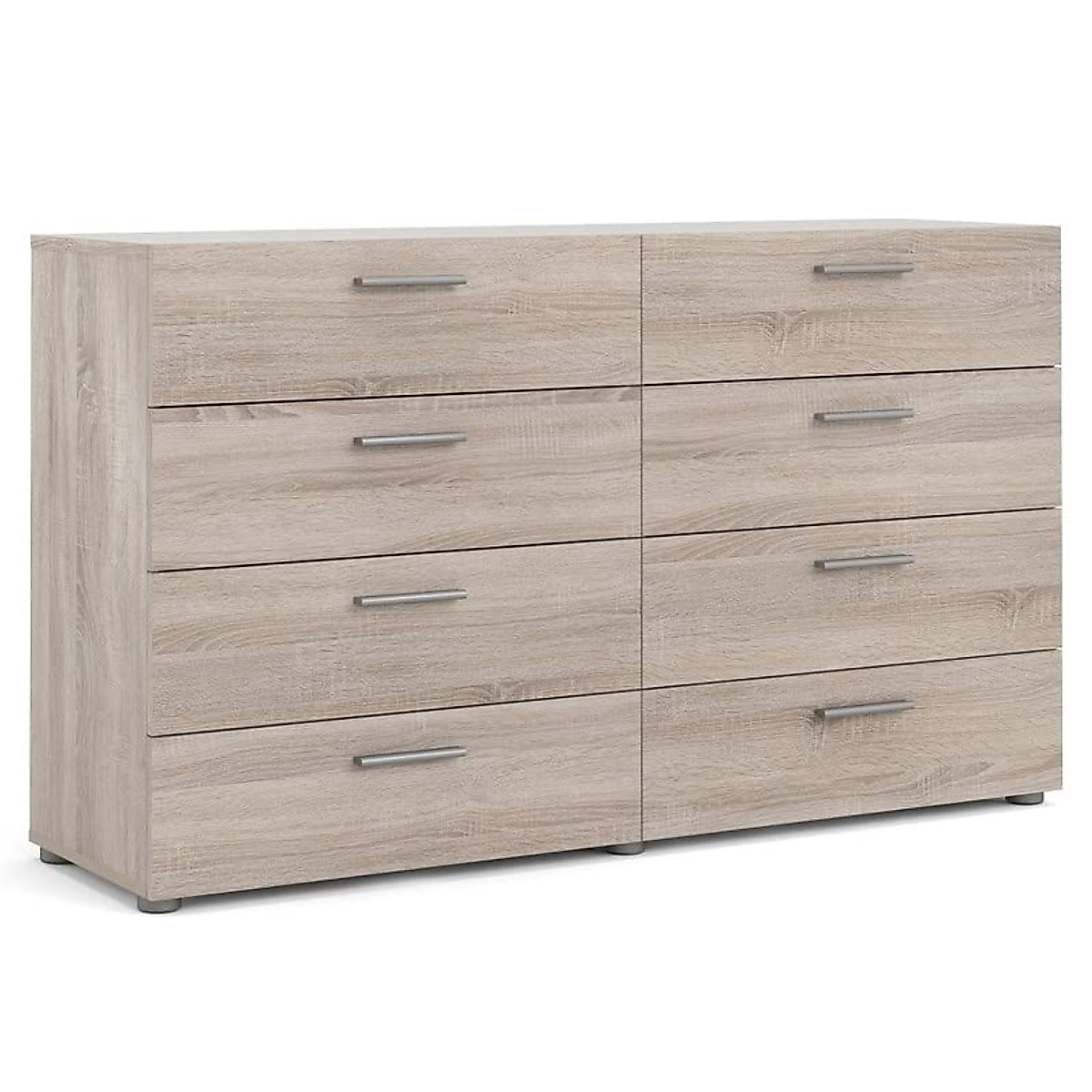 Home Square 3 Piece Bedroom Set with 8 Drawer Dresser and Two 2 Drawer Nightstand in Truffle