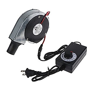 Speed-regulating Blower DC 12V Powered Grill Wood Stove Outdoor Mobile Portable with Small Turbine Air Collecting Duct Grill Fan Blower BBQ