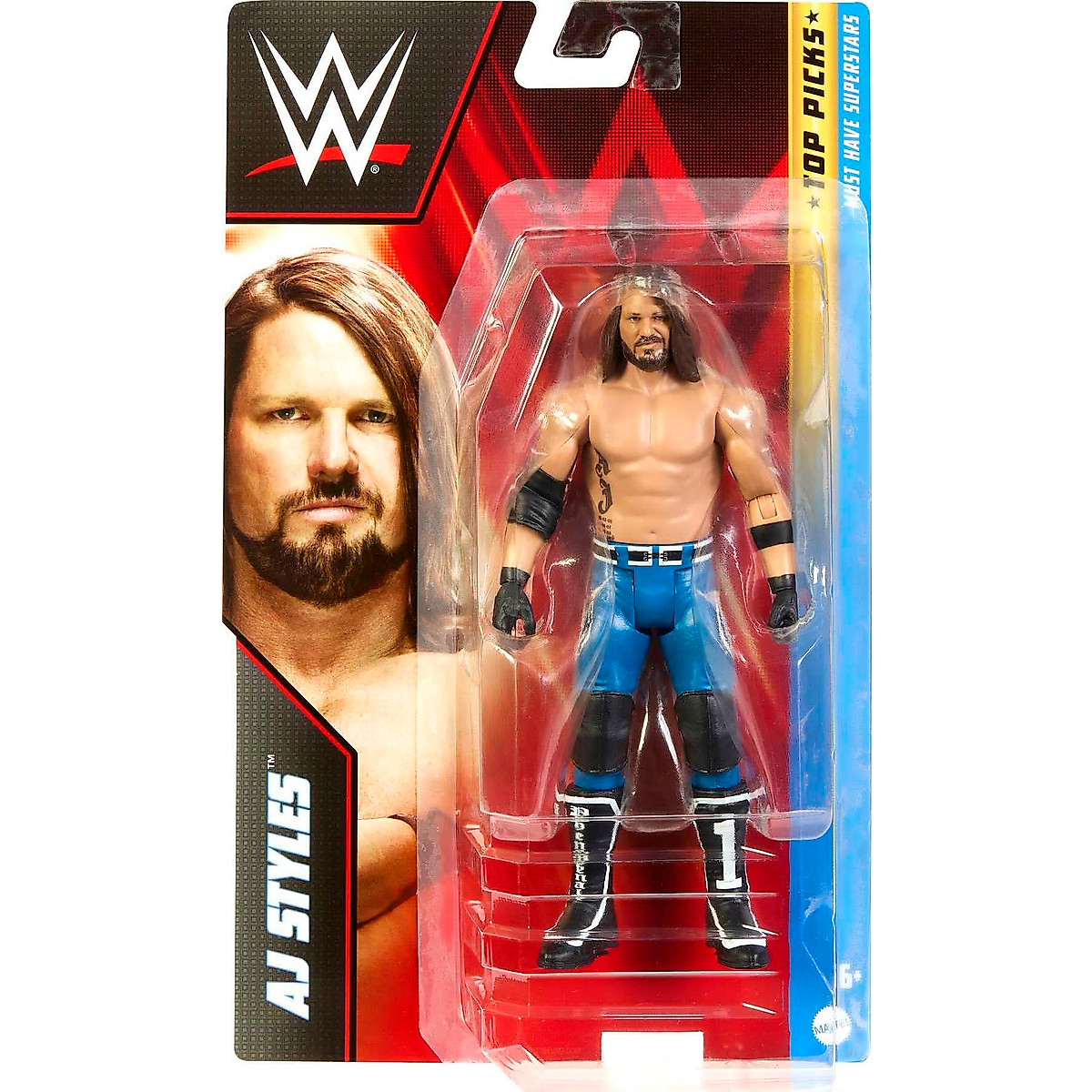 Mattel WWE AJ Styles Top Picks Action Figure, Collectible with 10 Points of Articulation & Life-like Detail, 6-inch