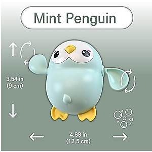 Konstantie Baby & Toddler Bath Wind-up Swimming Toys to Make Joyful Bath Time for Your Children (Dark Blue Penguin, Pink Frog, Mint Penguin, 3-Packs)