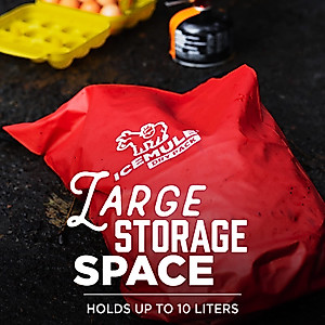 IceMule Pro Dry Pack – Water Resistant Nylon Food Storage Pouch Dry Bag, Perfect for Keeping Lunch Dry While Hiking, Camping, and Beach-Going, 10 Liter, Red