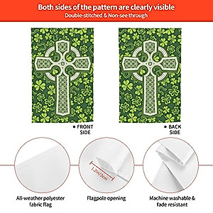 Celtic Cross Happy St. Patrick's Day Garden Flag 12 x 18 Inches Double Sided Banner Funny Yard Flags for Room Rustic Farmland Lawn House Festival Birthday Anniversary