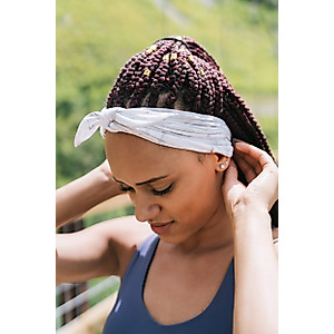 Maven Thread Bow Granite, Workout Headbands for Women, Wide Headbands W/Bow, Sports Running Headband for Exercise, Gym hairband Athletic Workouts and Yoga 4" Thick Non Slip Sweatbands for Women 2pk