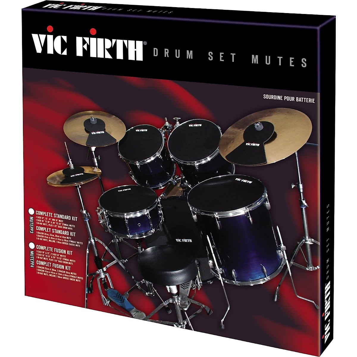 Vic Firth Drum Mute Prepack with Mutes Sized 12, 13, 14, 16, 22", Hi-Hat & 2 Cymbal Mutes