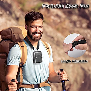 Portable Waist Clip Fan, 6000mAh Battery Operated Neck Fan, 23Hours Working Time Wearable Fan with 3 Speeds, 5200rpm Strong Airflow Hands-free Belt Fan for Outdoor Work, Farm, Hiking, Camping, Fishing