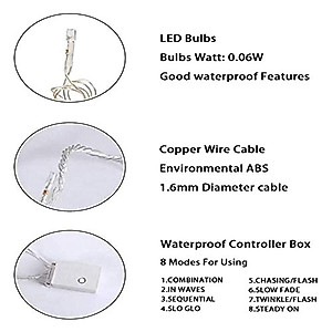 LIUPENGWEI Fairy String Lights，LED Rope Lights with 8 Lighting Modes, Perfect for Home, Garden, Bedroom, Christmas, Wedding, Party Decoration Lamp Garden Ghost Light