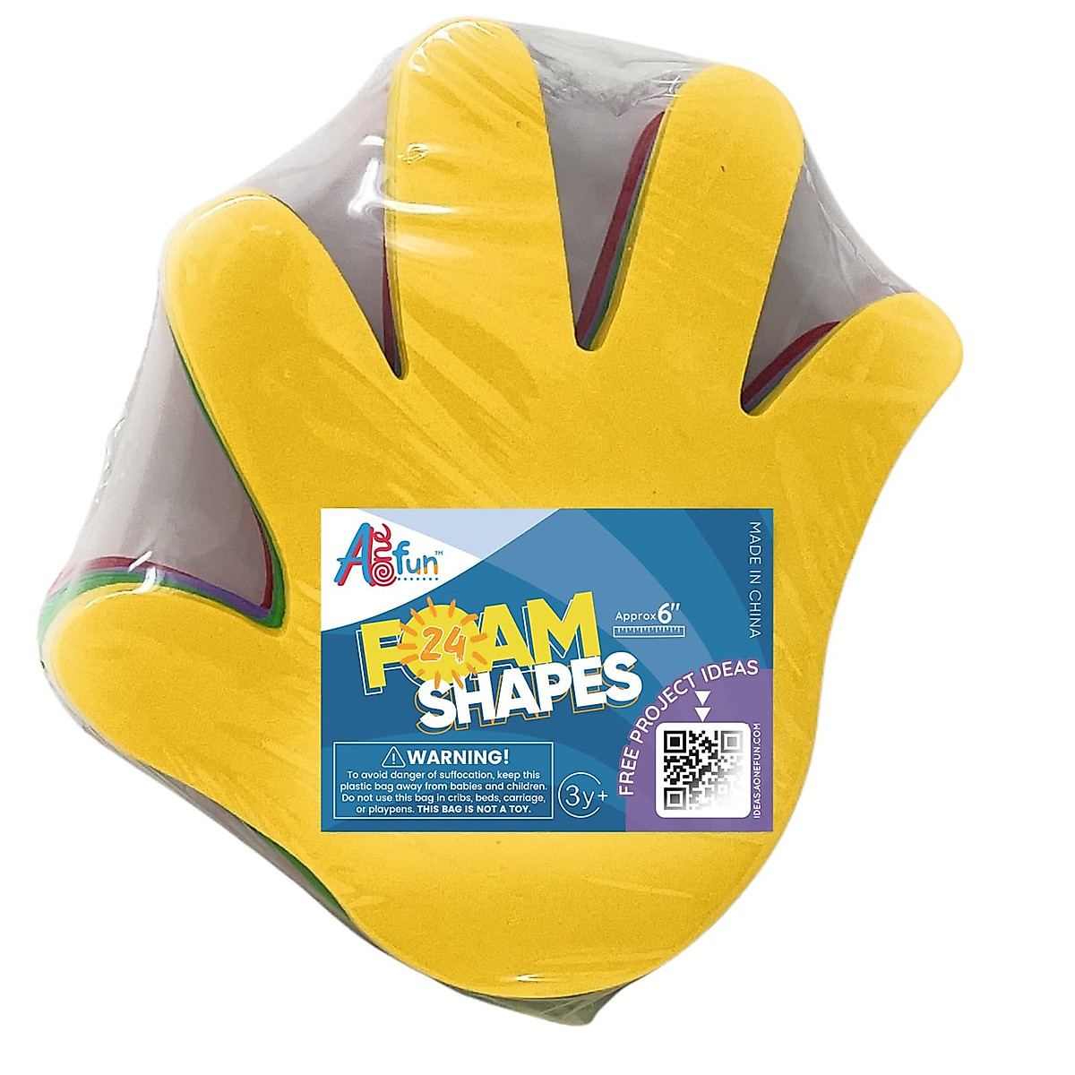 Foam Handprint Cut Outs Hand Cutouts Hand Decoration Bulletin Board Cut Outs Hand Prints Classroom Decor Hand Decorations Cutouts for Classroom Decoration 6" Medium Large Die Cut Shapes 24 Pcs