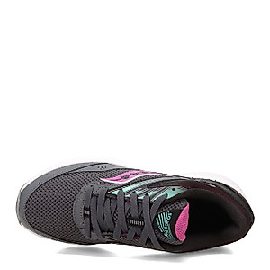 Saucony Women's Cohesion 15 Running Shoe, Shadow/Razzle, 9
