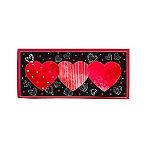 Evergreen Sassafras Valentine's Heart Interchangeable Entrance Doormat | Indoor and Outdoor | 22-inches x 10-inches | Non-Slip Backing | All-Season | Low Profile | Home Décor