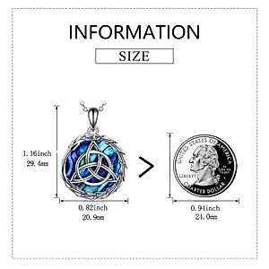 AXELUNA Dragon Celtic Knot Necklace Sterling Silver Dragon Abalone Shell Pendant Gifts For Women Men Jewelry