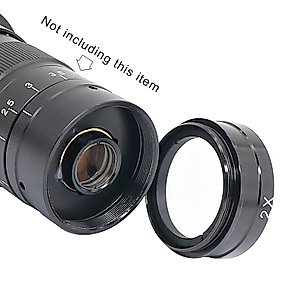 Microscope Accessories Kit for Adult 2X Industry Microscope Camera Objective Lens Adapter for 360X Zoom Digital Microscope Camera C-Mount Lens Barlow Auxiliary Lens Accessory