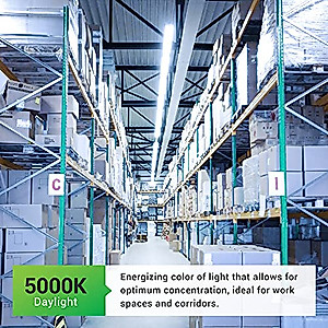 Sunco 10 Pack Linkable LED Utility Shop Light, 4500 LM, Single CCT (2700K), 4 FT, 48 Inch Integrated Fixture for Garage, 40W Equivalent 150W, Surface + Suspension Mount, White