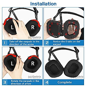 Geekria Sport Cooling-Gel Replacement Ear Pads for Corsair HS80 RGB Wireless Headphones Ear Cushions, Headset Earpads, Ear Cups Repair Parts (Black)
