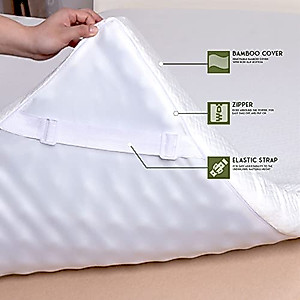 3 inch Foam Mattress Topper,Gel-Infused Egg Crate Memory Foam Topper with Bamboo Charcoal Infusion, Fitted Bed Mattress Topper Removable Bamboo Rayon Cover CertiPUR-US Certified by Lazycat (Twin)