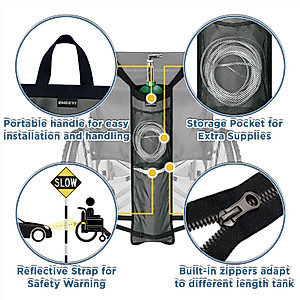 ZHEEYI Oxygen Cylinder Bag for Wheelchairs with Buckles, Fits Any Wheelchair, Gray (Fits Most Oxygen cylinders)