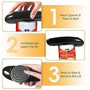 Electric Can Opener, Open Your Cans with A Simple Push of Button, Automatic Can Opener Smooth Edge, Electric Can Openers for Kitchen Arthritis and Seniors, Best Kitchen Gadget for Almost Size Can