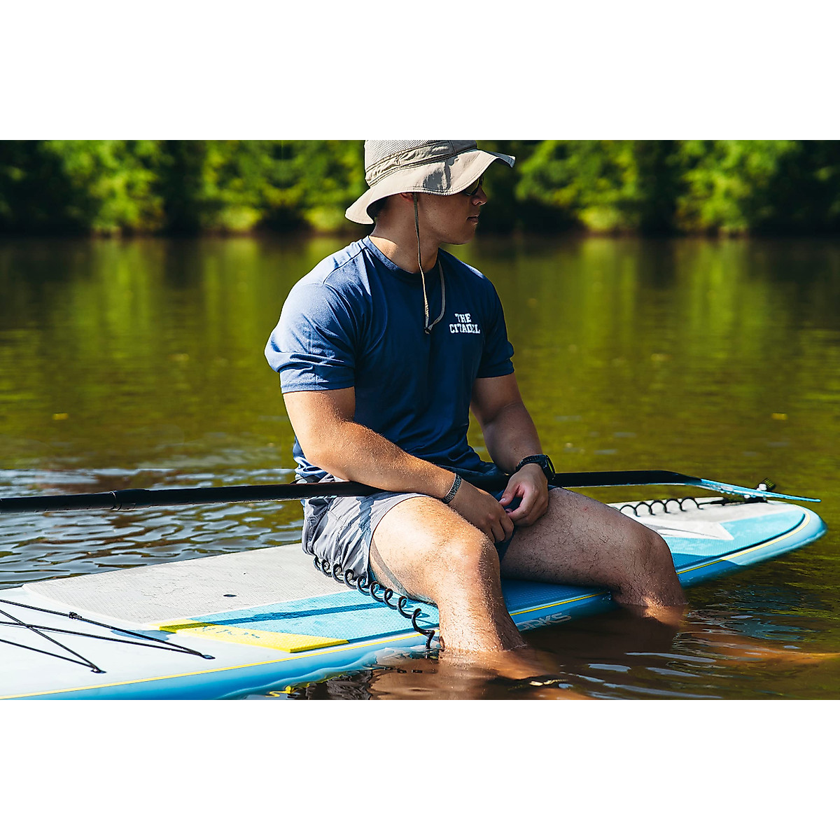 Boardworks Sōlr | Recreational Stand Up Paddleboard | X-Shot Epoxy Hardboard with Paddle | 10' 6" | Blue/Yellow/Grey, 4440720527